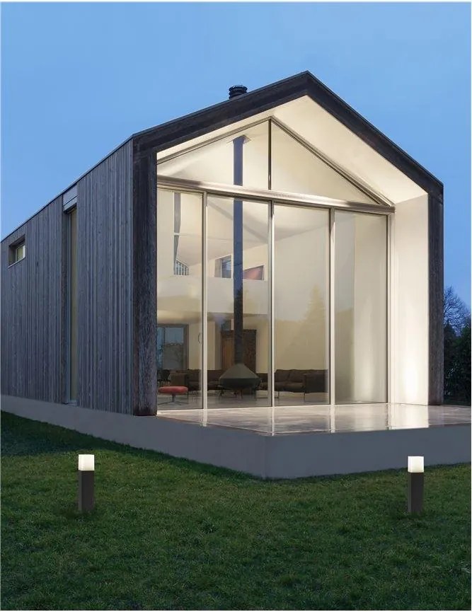 NV 71371102 Venkovní sloupkové svítidlo STICK tmavě šedý hliník bílý akryl E27 1x12W 220-240V IP54 bez žárovky - NOVA LUCE