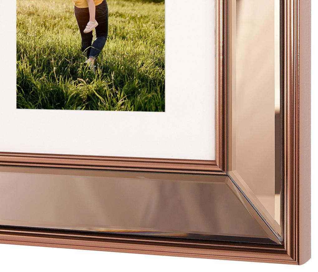 Zrcadlový rám na 4 fotografie měděný DABOLA Beliani