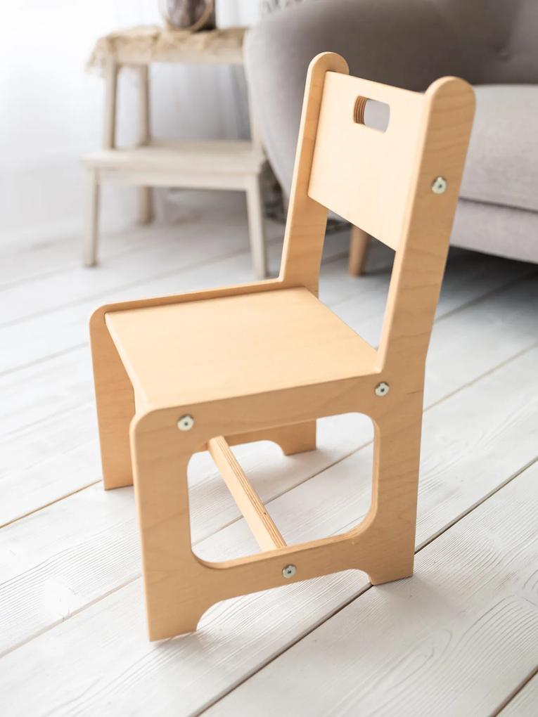 Woodisio Set Židle a stolku SIMO Barva: Bílá - transparentní lak