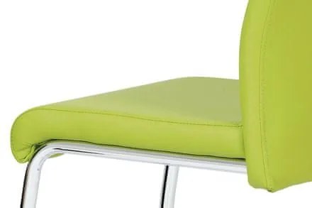 Autronic Moderní jídelní židle Jídelní židle koženka zelená / chrom (DCL-418 LIM)