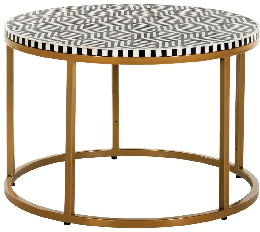 Černobílý konferenční stolek Richmond Bliss 70 cm