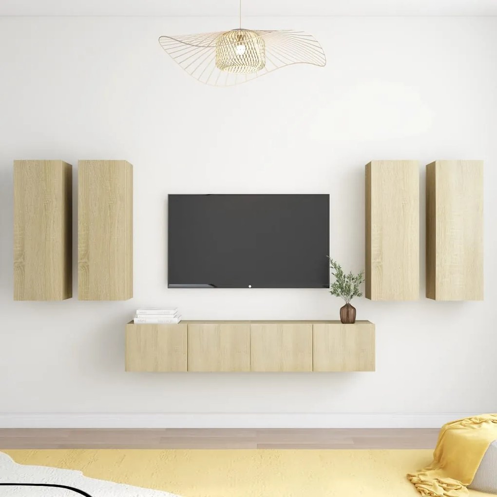 6dílný set TV skříněk dub sonoma kompozitní dřevo 3078995