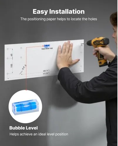 Dvoupatrový vysoce odolný nástěnný regál do garáže, 610 × 914 mm VEVOR – 914 × 620 × 210 mm
