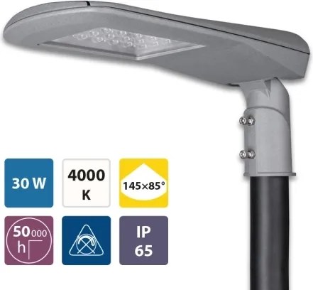 LED svítidlo veřejného osvětlení McLED Street 30W 4000K neutrální bílá ML-521.001.09.0