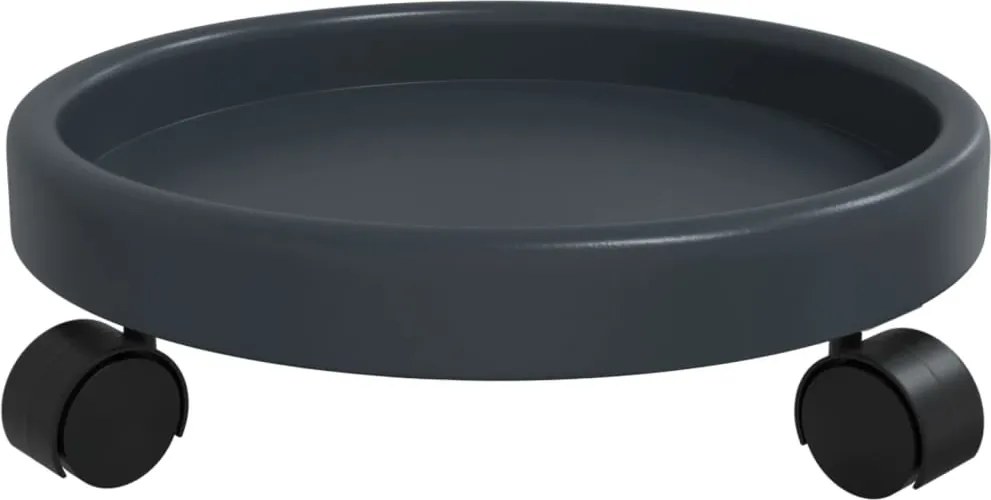Vozíky na rostliny na kolečkách 2 ks šedé průměr 34 cm 35 kg 154609