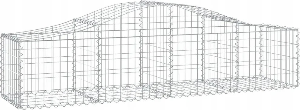 vidaXL Obloukový gabionový koš, 200 x 50 x 40/60 cm, galvanizované železo