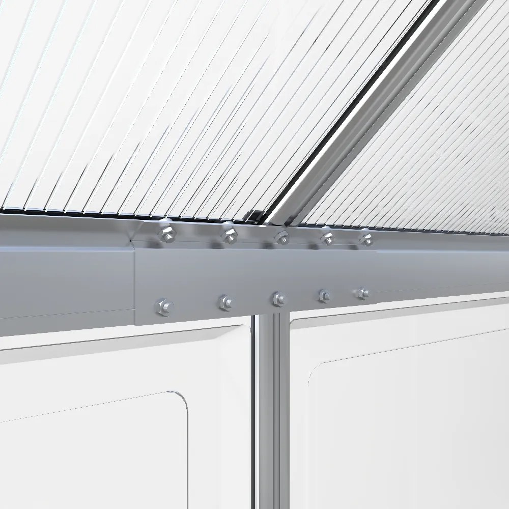 Skleník se základnou BestBerg SH-6 / 6,6 m² / 360 x 182 x 208 cm / stříbrná