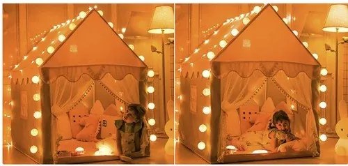Dětský stan s LED osvětlením Kruzzel 22653 růžový