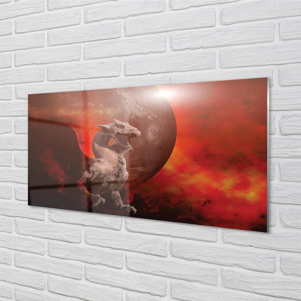 akrylový obraz dračí oheň 125x50 cm