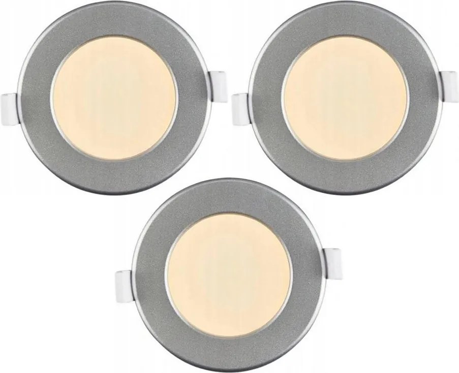 SADA 3x LED Koupelnové podhledové svítidlo LED/6W/230V IP44 stříbrná