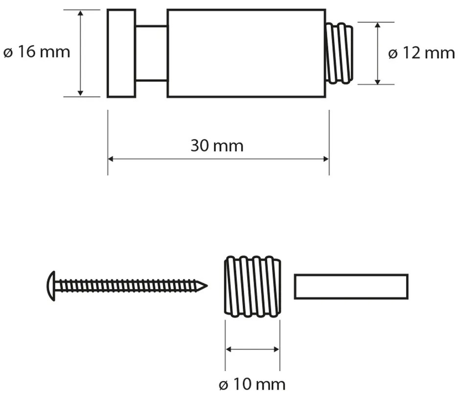 SAPHO XR212 X-Round věšáček 3 cm, stříbrná