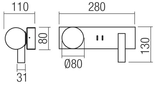 Redo 01-4662 - LED Nástěnné svítidlo NORMA LED/5W/230V+LED/3W CRI90 USB bronzová