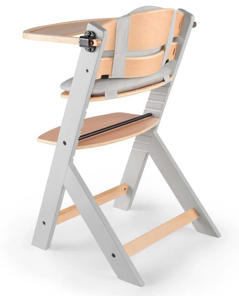 Kinderkraft Židlička jídelní Enock s polstrováním Premium Grey wooden