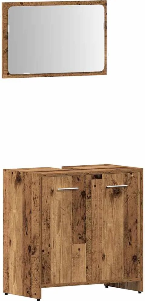 3dílná koupelnová sestava old wood kompozitní dřevo 3328561