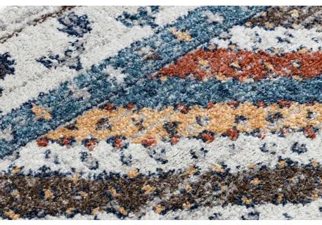 Moderní koberec BELLE BG30C diamanty, etnický modrý / krém střapce velikost 160x220 cm | krásné koberce cz