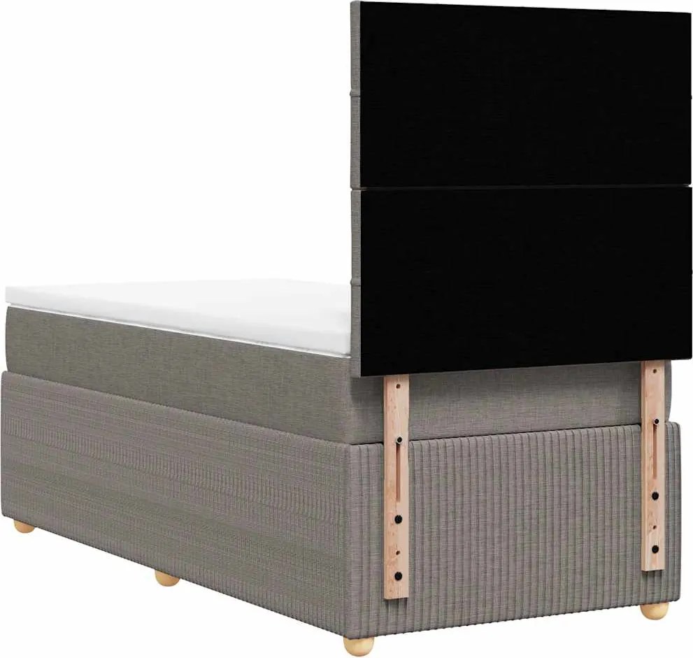 Box spring postel s matrací taupe 90x200 cm textil 3291943
