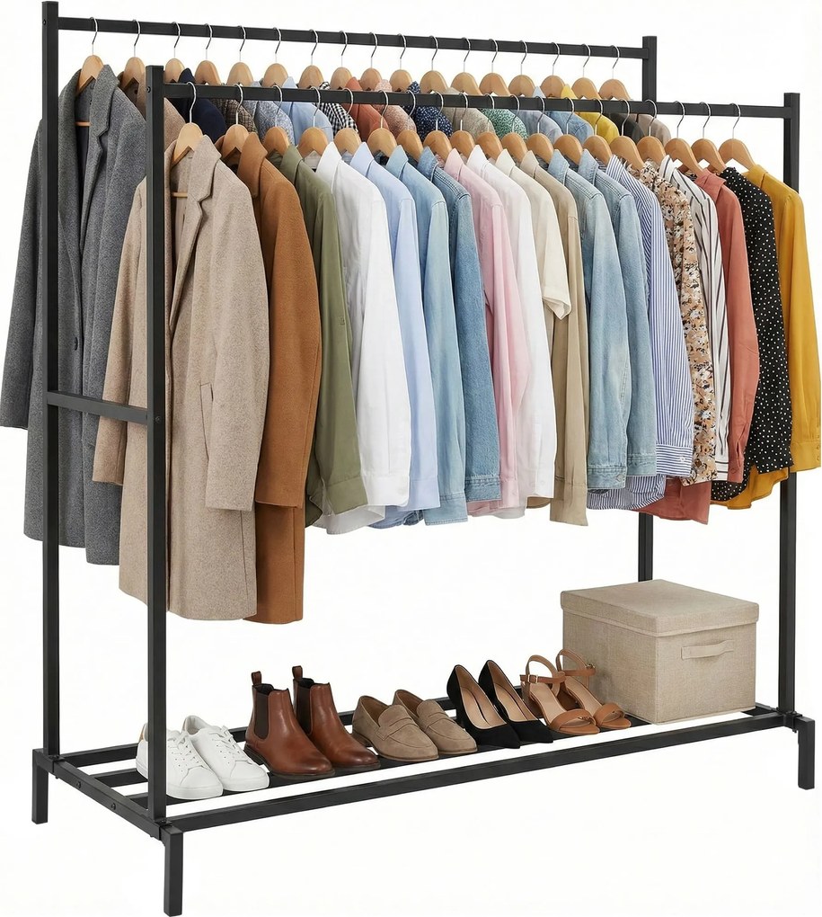 Stojan na oblečení Karita 150 cm – černá
