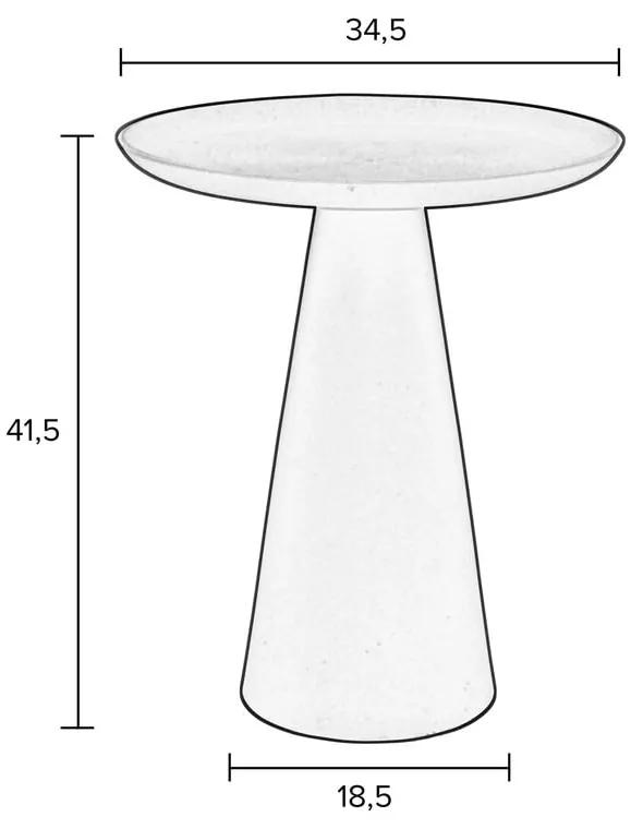 Béžový hliníkový odkládací stolek White Label Ringar, ø 34,5 cm