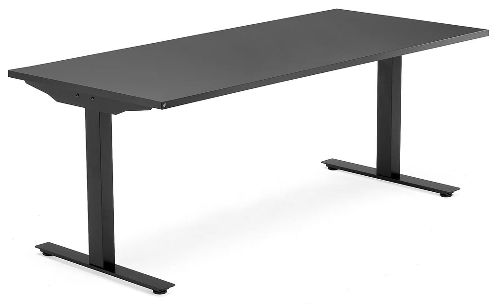 AJ Produkty Psací stůl MODULUS, T-nohy, 1800x800 mm, černý rám, černá