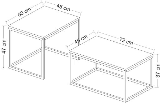SADA 2x Konferenční stolek LEKA černá