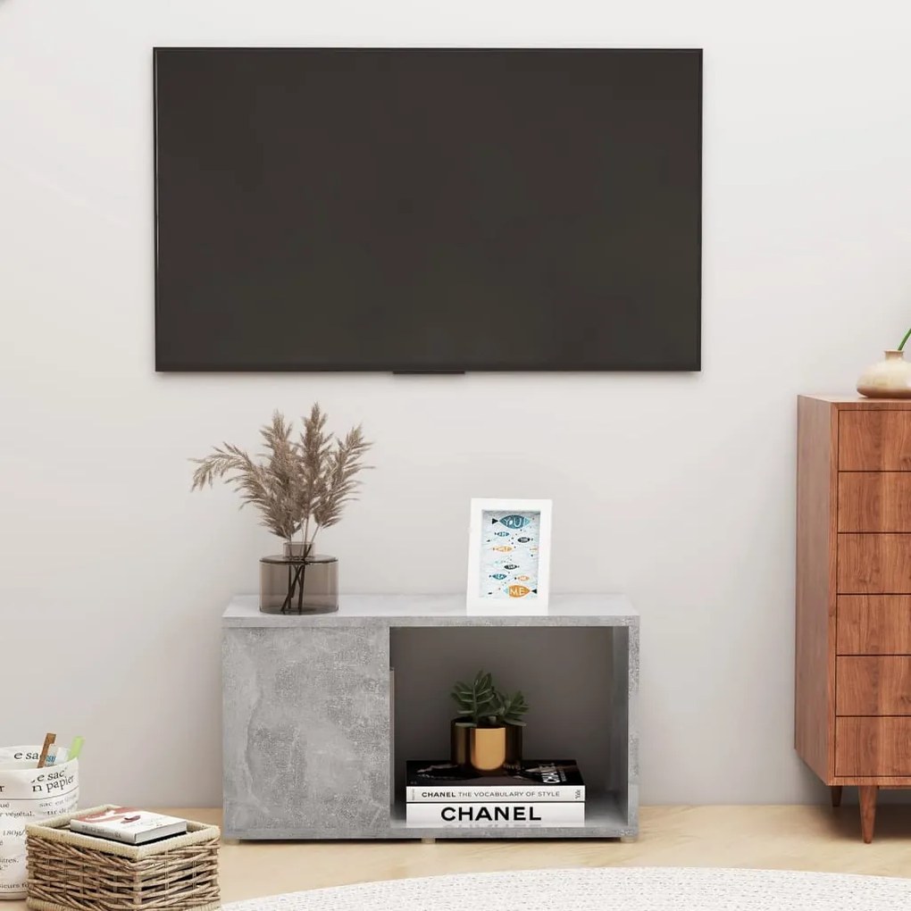 TV skříňka betonově šedá 60 x 24 x 32 cm kompozitní dřevo