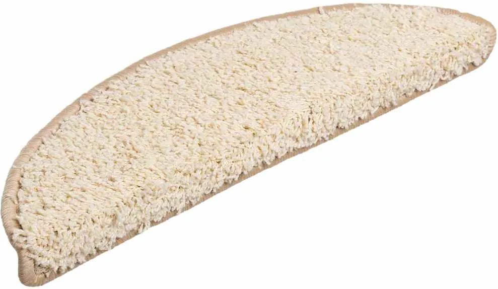 Schodové rohože 15 ks 56x17x3 cm krémové, půlkulaté 133896