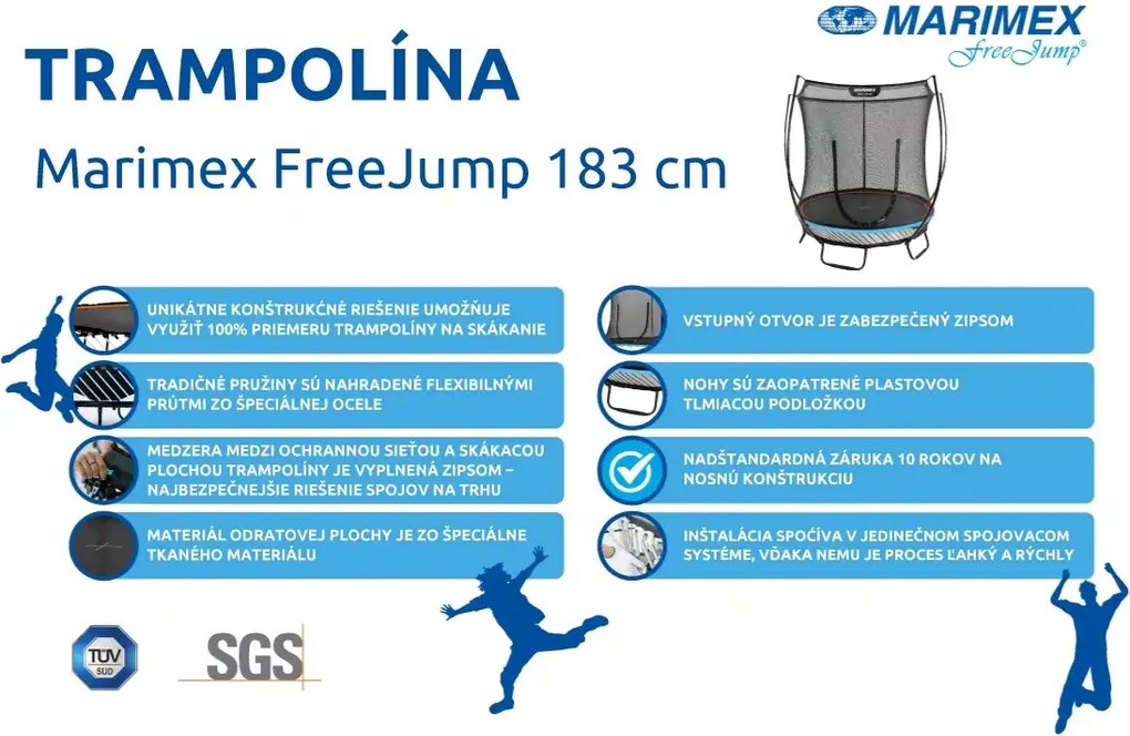 Marimex | Trampolína Marimex FreeJump 183 cm (ochranná síť a kotvící sada ZDARMA) + Vířivý bazén Marimex AQUAMAR 4002 | 19900170