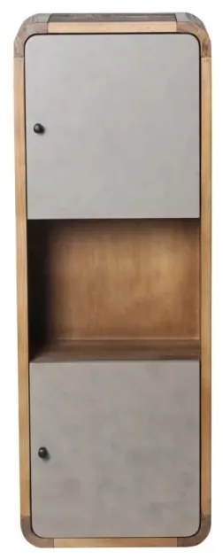 furniture-nabytek.cz - Masivní sada koupelnového nábytku Dingora z recyklované borovice a MDF, lakovaná, přírodní / šedá