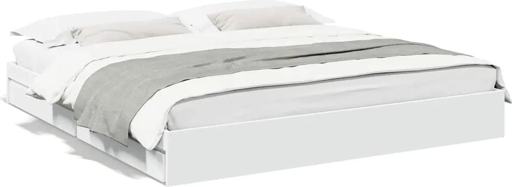 Rám postele se zásuvkami bílý 180 x 200 cm kompozitní dřevo 3280636