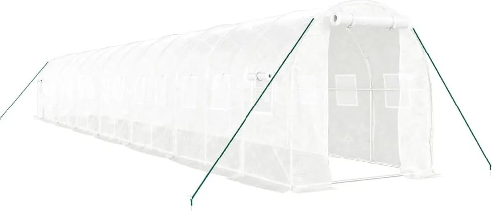 vidaXL Skleník s ocelovým rámem 28 m² 14 x 2 x 2 m [3188033] Barva: Zelená