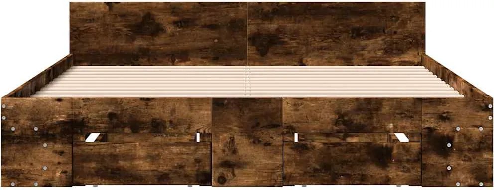 Rám postele se zásuvkami kouřový dub 140 x 190 cm kompozit 3280766