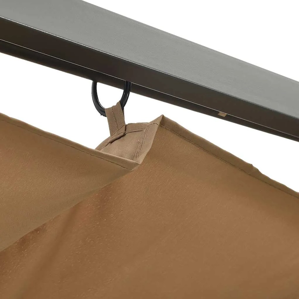 Pergola se zatahovací střechou taupe 3 x 3 m ocel 180 g/m² 312227