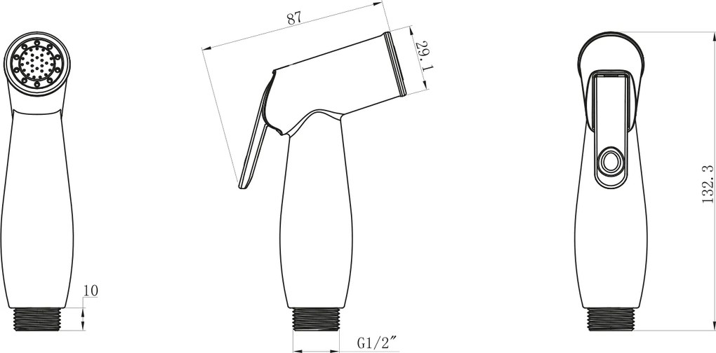 Aqualine bidetová sprška chrom BS5003