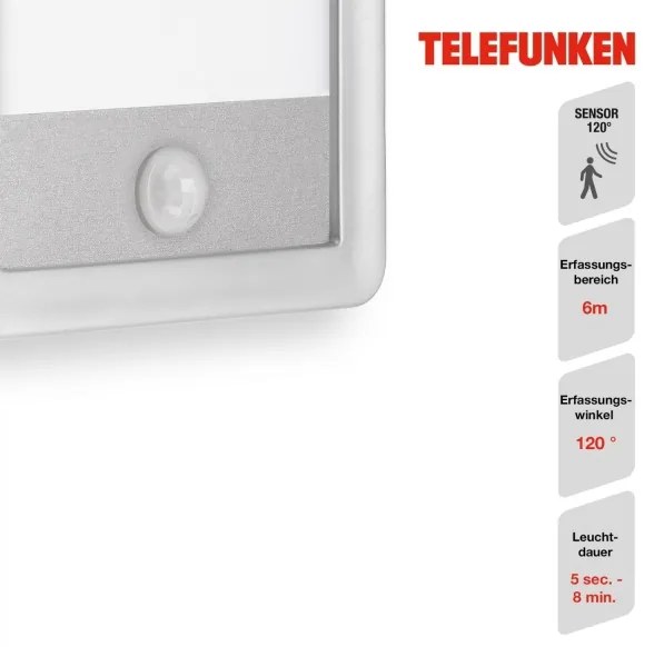 Telefunken 313904TF-LED Venkovní nástěnné svítidlo se senzorem LED/16W/230V IP44