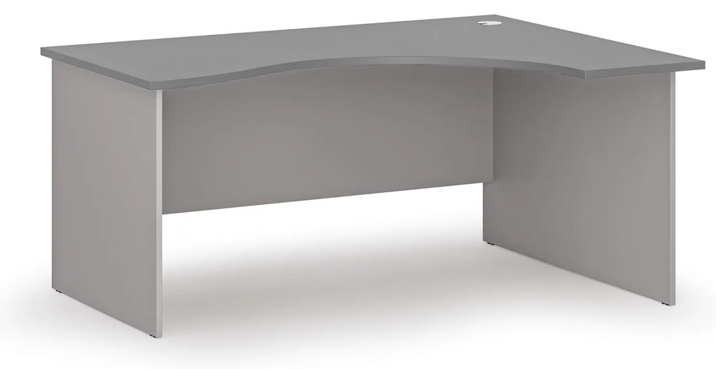 Ergonomický kancelářský psací stůl PRIMO GRAY, 160x120 cm, pravý, šedá/grafit