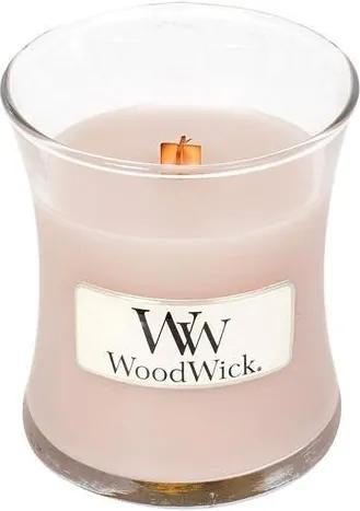 WoodWick Vonná svíčka WoodWick - Vanilka a mořská sůl 85 g, béžová barva, sklo, vosk