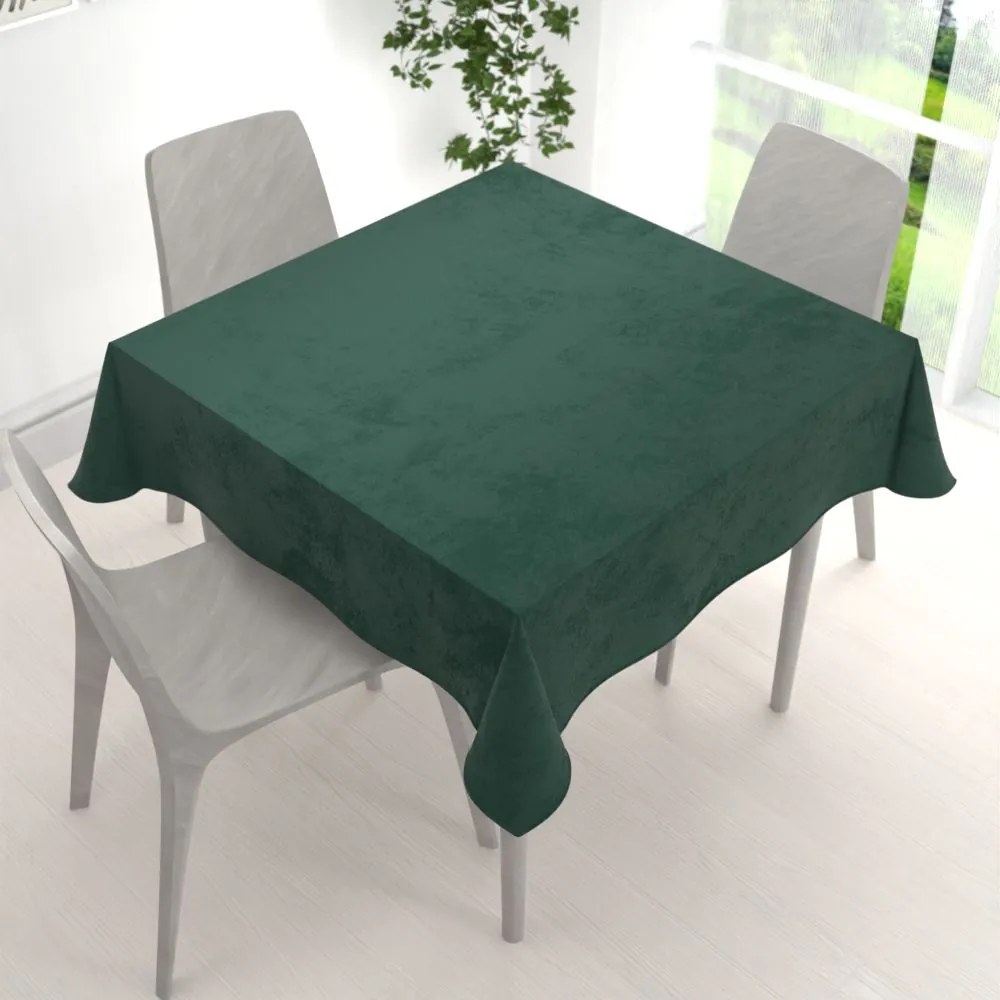 Biante Sametový čtvercový ubrus Velvet Premium SVP-044 Lesní zelená 140x140 cm