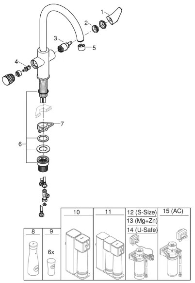 GROHE 30592000 - Dřezová baterie BLUE PURE StartCurve 411 mm lesklý chrom