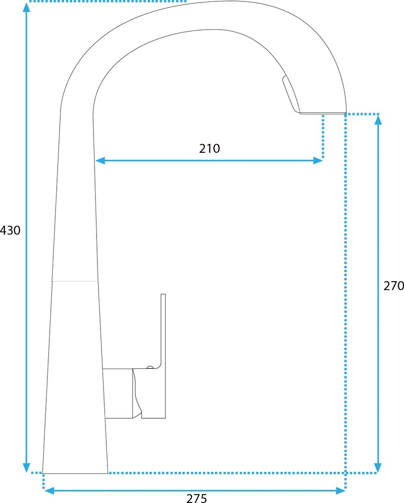 Rea Ross, stojánková dřezová baterie h-430, zlatá matná, REA-B5312