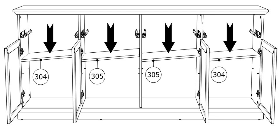 LUCCA c | komoda K4D4S | 192,6 cm | černá