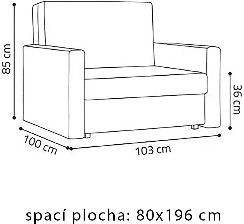 Pohovka VIVA I LUX | 103 cm | rozkládací + úložný prostor | VÝBĚR TKANIN