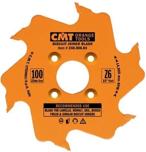 CMT Orange Tools CMT | Lamelovací kotouč  D100x3,96 d22 Z6 HW střídavý zub