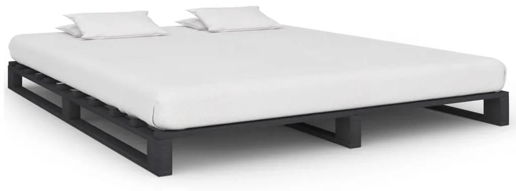 285252 vidaXL Rám postele z palet šedý masivní borovice 160 x 200 cm