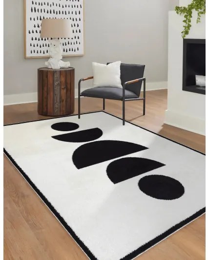 Dywany Łuszczów, Kusový koberec Mode 8598 geometric cream/black, 160x220, černobílá, kancelář