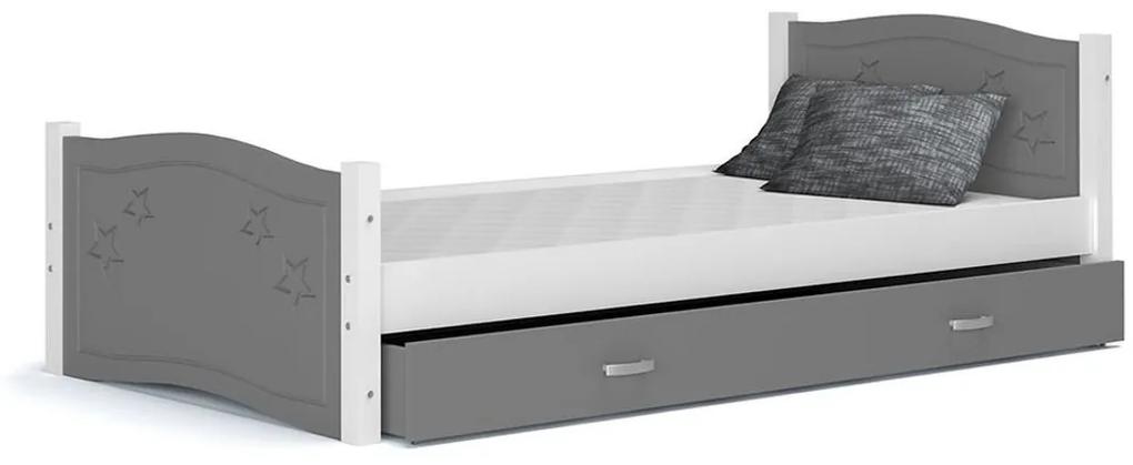 Dětská postel DIANA P1 COLOR + matrace + rošt ZDARMA, bez zábrany, 160x80, šedý