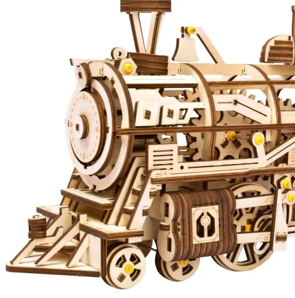 RoboTime - 3D dřevěné mechanické puzzle Parní lokomotiva