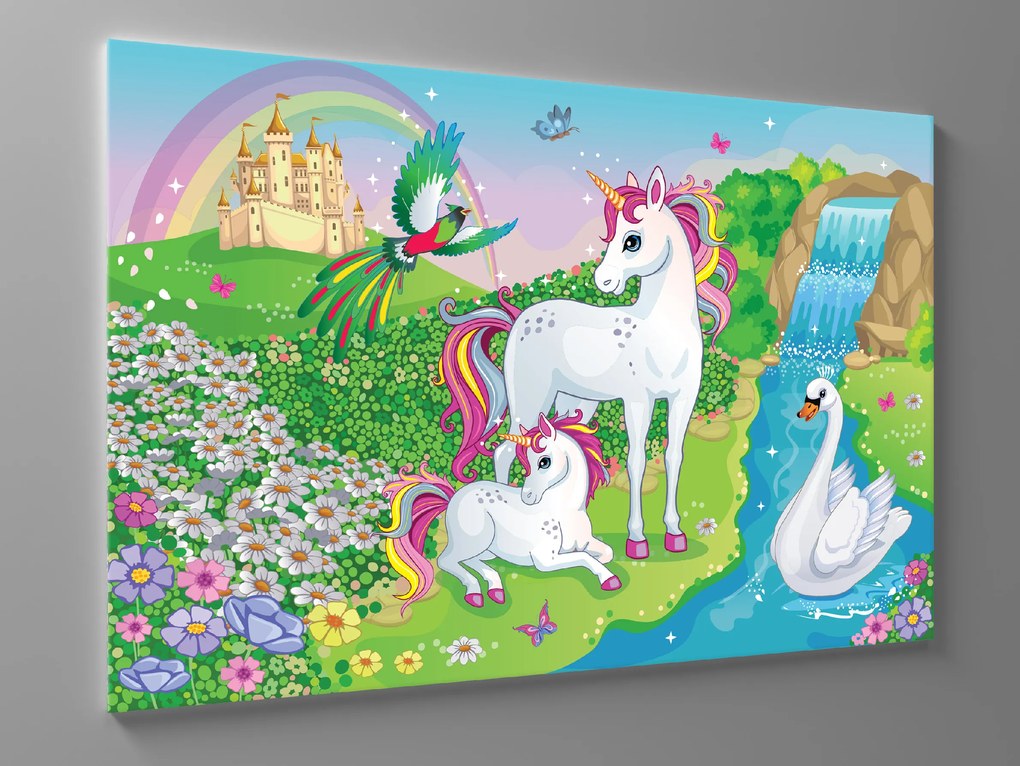 Liox Dětský obrázek jednorožec unicorn Rozměr: 90 x 60 cm