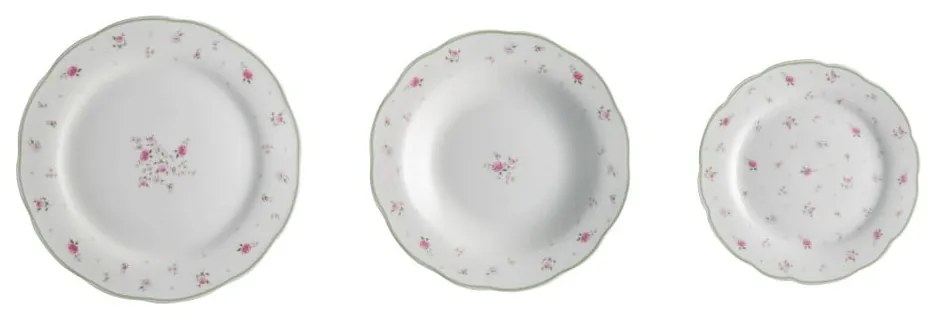 18dílná sada porcelánových talířů Brandani Nonna Rosa