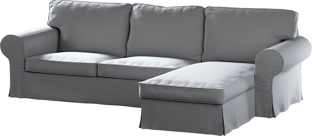 Potah na pohovku IKEA Ektorp 2-místná s lenoškou barva šedá látka sametová