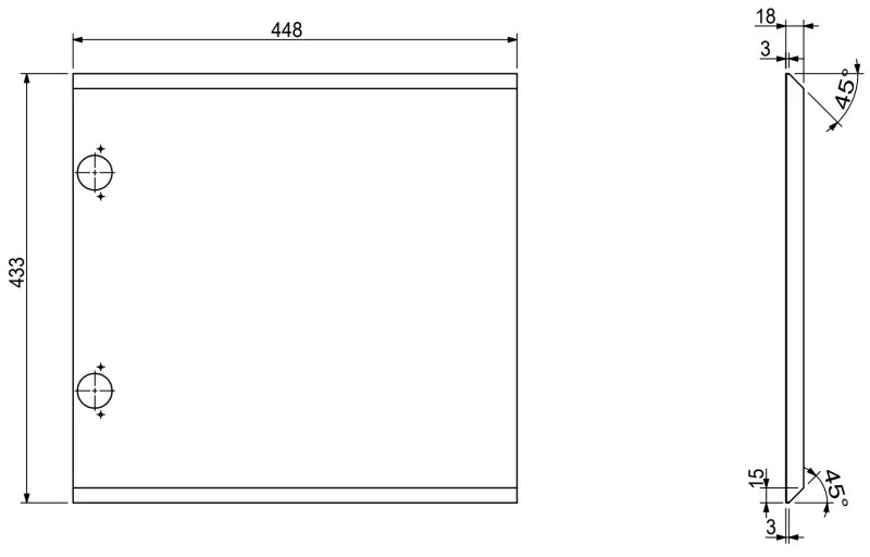 Mexen Rivel, koupelnová skříňka 45 cm, 1 dvířka, drážkovaná, ořech, 91A21-04547-1-BF86